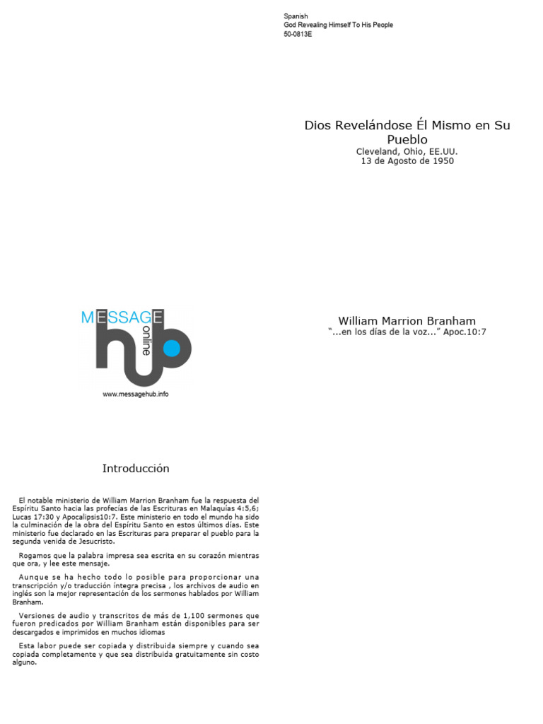 Spanish 50-0813E Letter-Booklet | PDF | Libro del éxodo | Moisés