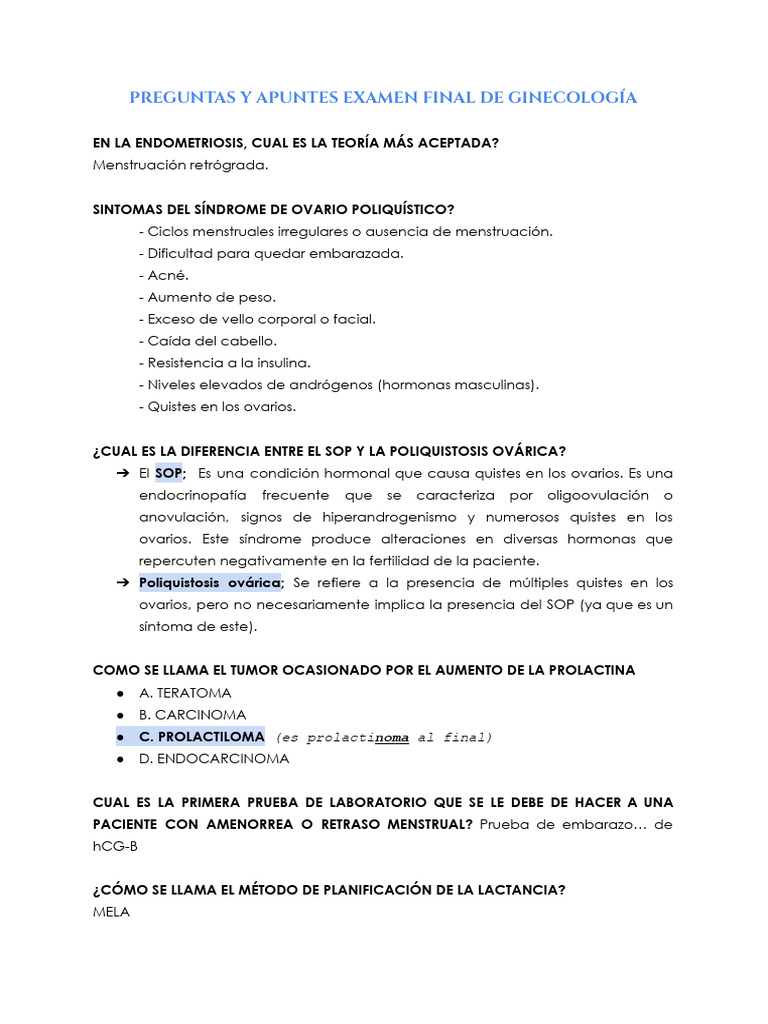 Ef Repaso Gineco 2 | PDF | Menstruación | Control de la natalidad