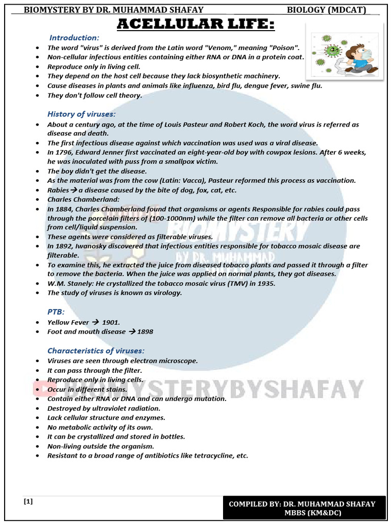 Acellular Life Shortlising | PDF | Hiv | Virus
