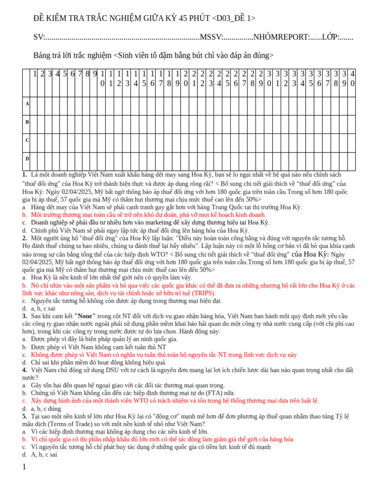 Bài Kiểm Tra Giữa Kỳ _ D03 _số 1_ Dap an (2) | PDF