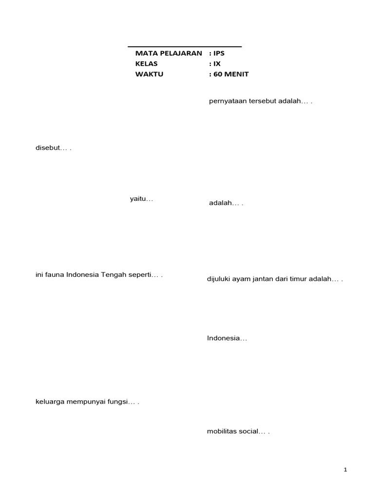 Soal Literasi Numerasi IPS Kelas IX | PDF