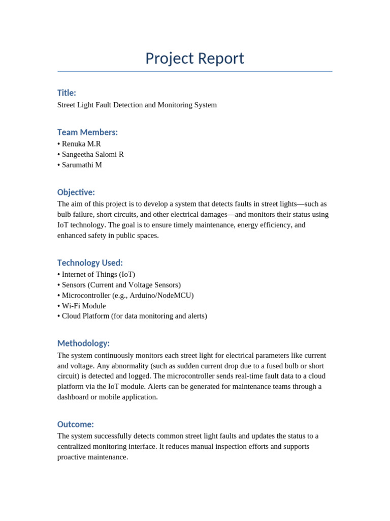 IoT Street Light Fault Detection System | PDF