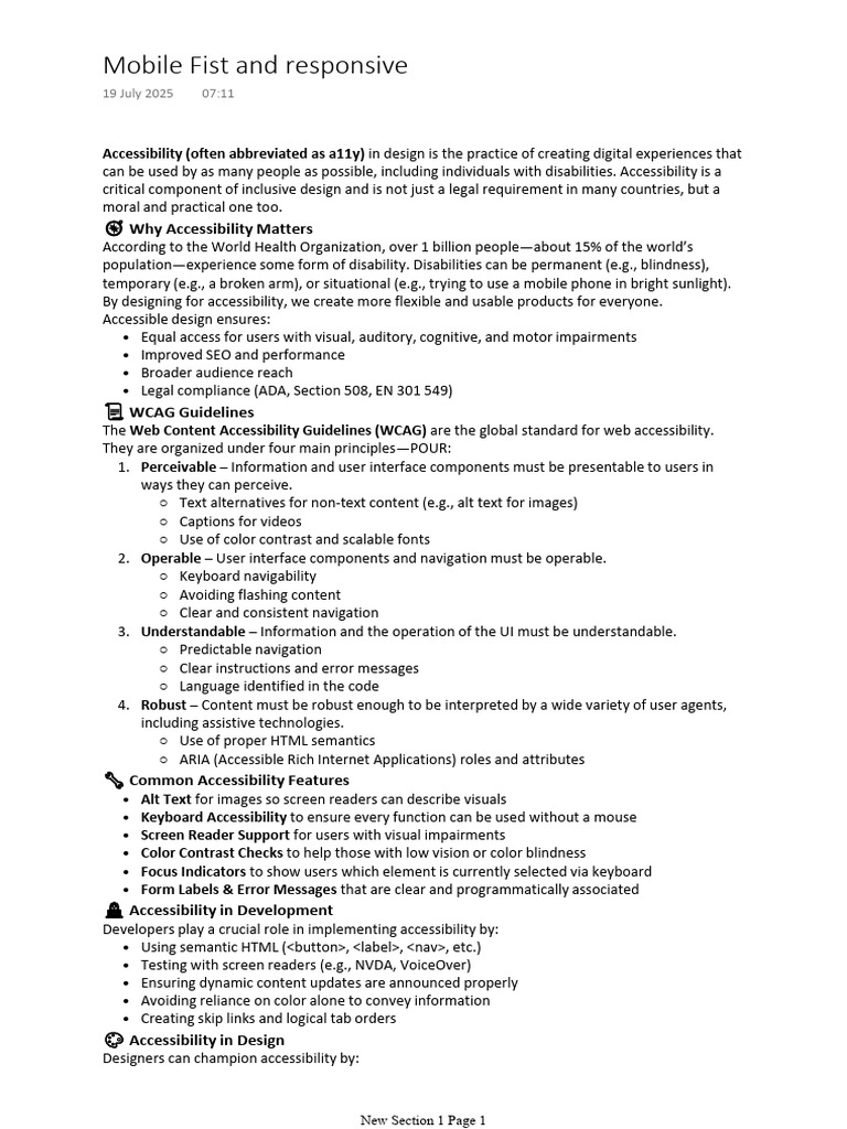 Mobile Fist and Responsive | PDF | Accessibility | Visual Impairment