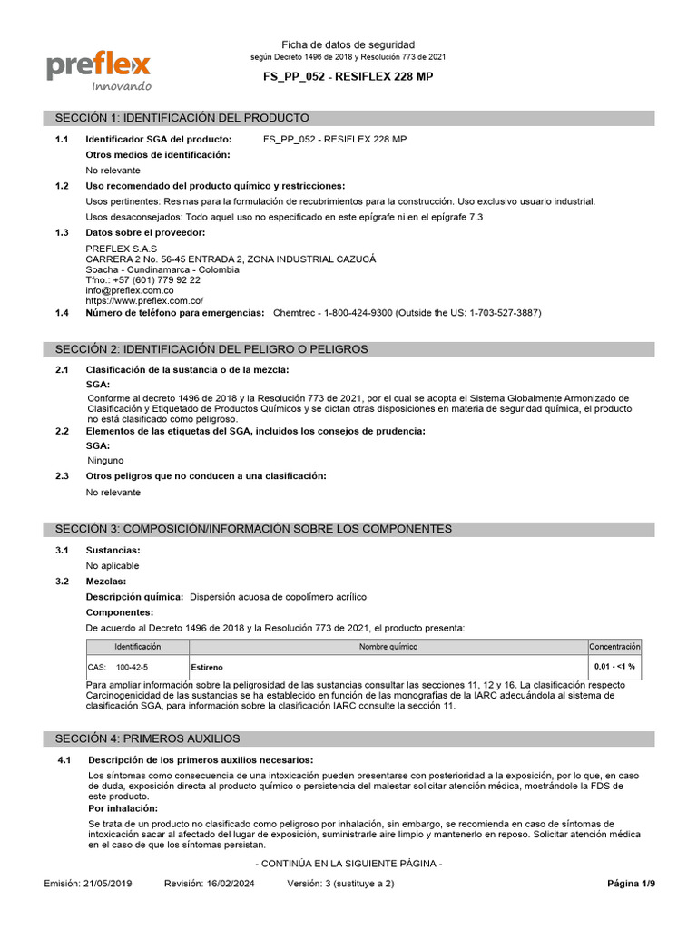 Resiflex 228 | PDF | Toxicidad | Residuos