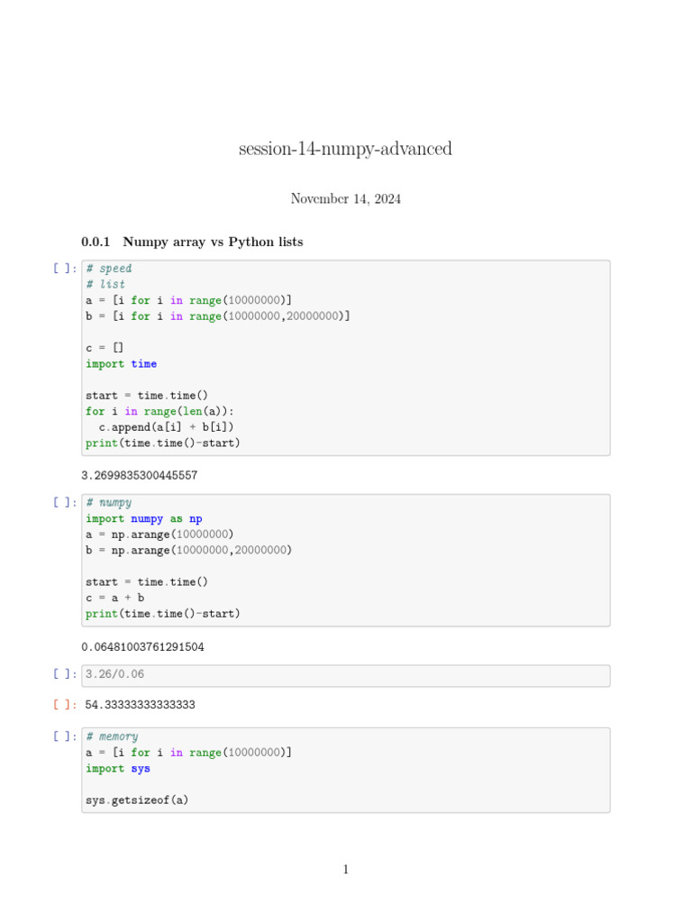 Session 14 Numpy Advanced | PDF | Computer Programming