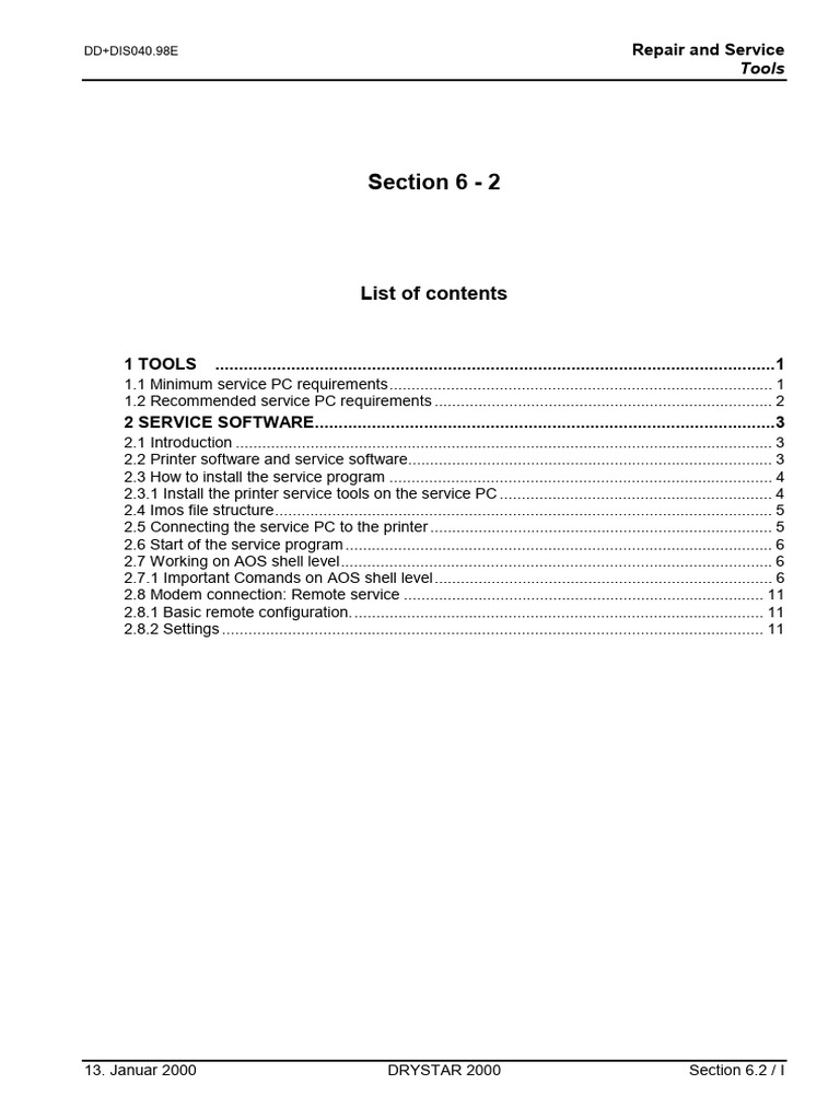 DRYSTAR 2000 - Chapter 06.2 - Tools 1.0 | PDF | File Transfer Protocol ...