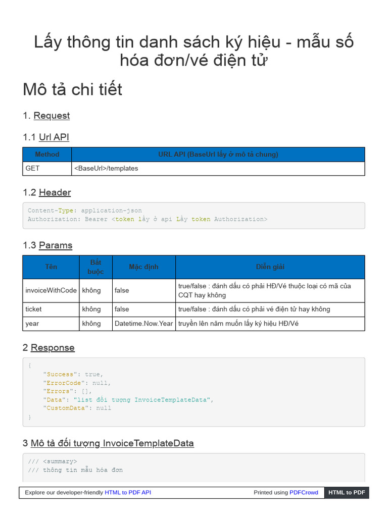 Meinvoice VN Itg Doc GetTemplate HTML | PDF