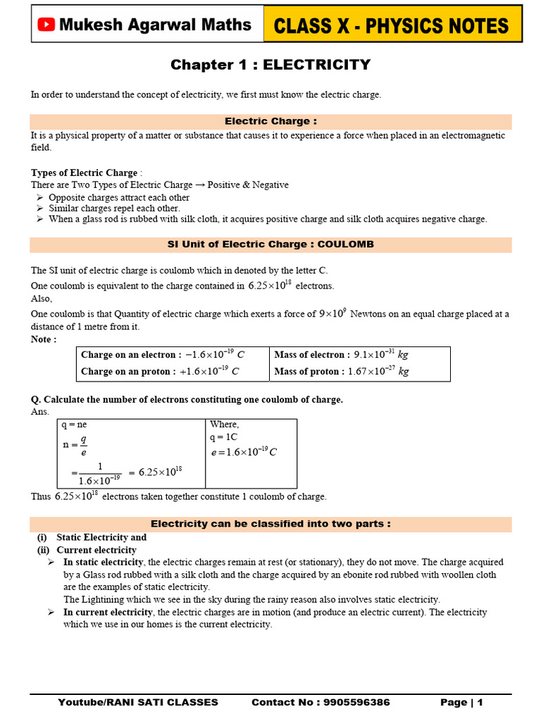 Phy CH 1 Electricity - 828e7144 f33c 40ad 8c6e Dfe1388daeee | PDF ...