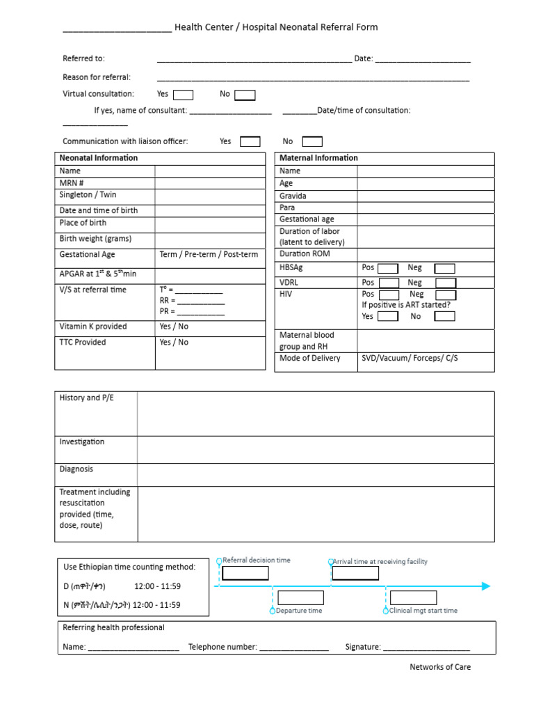 Neonatal Referral Form - Aug 2023 | PDF | Health Care | Public Health