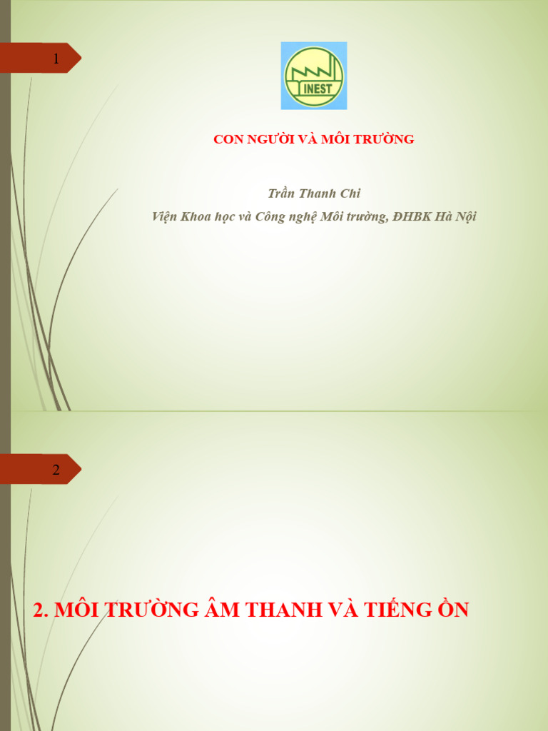 02 - Con Nguoi Va Moi Truong - Am Thanh Va Tieng On | PDF