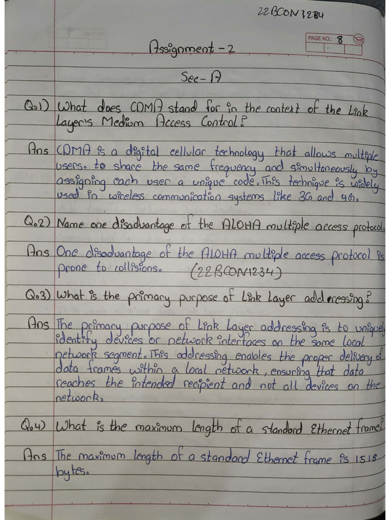 CN Assignment2 Handwritten | PDF