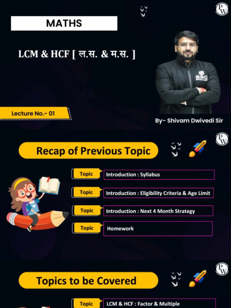 LCM & HCF 01 - Class Notes | PDF