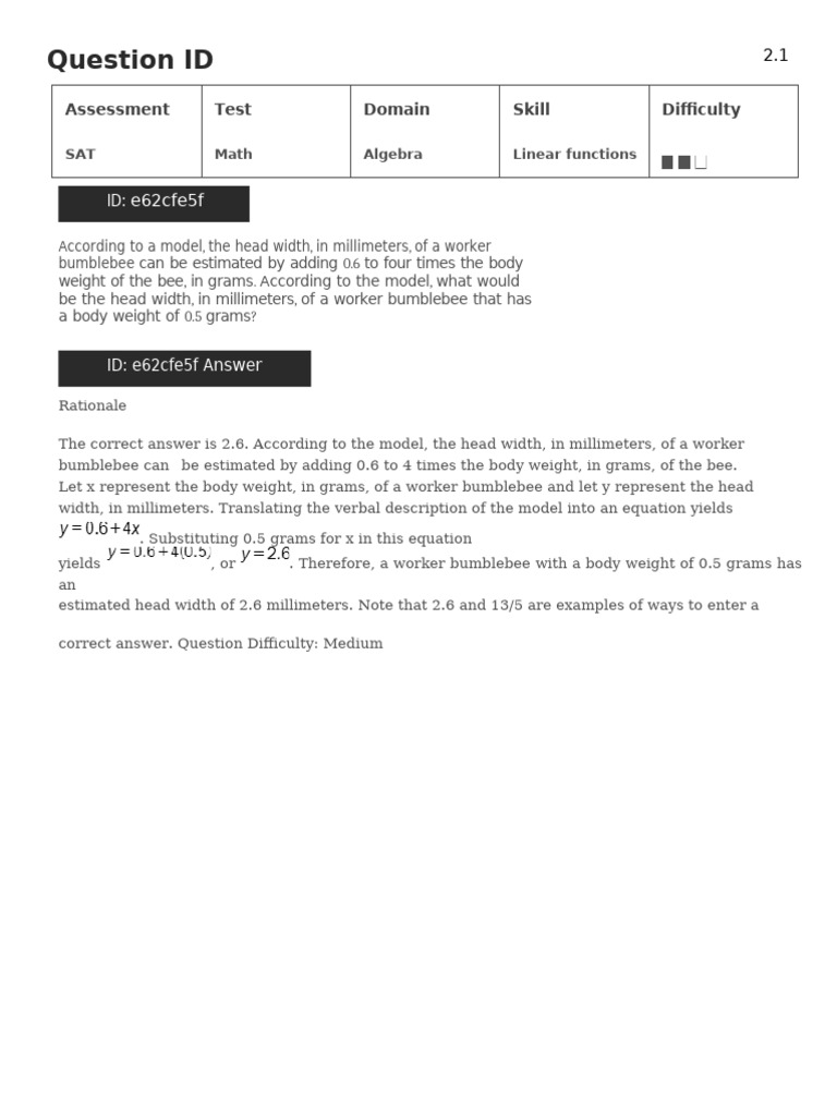 Linear Functions (Level 2) Answer Key | PDF | Function (Mathematics ...