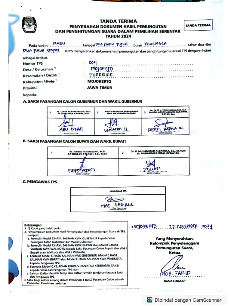 Tanda Terima Tps 004 | PDF