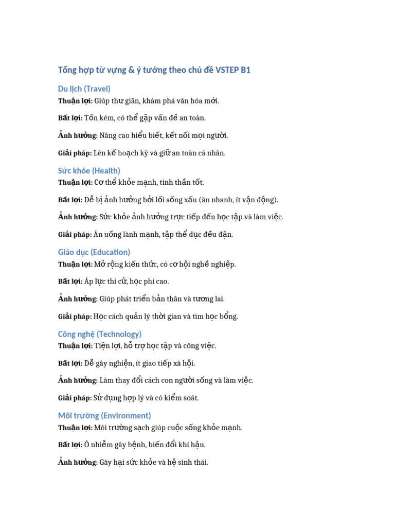 Tong Hop Vstep b1 | PDF