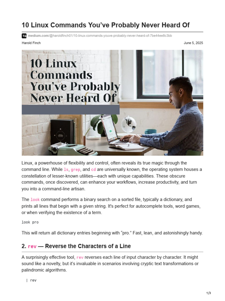 10 Linux Commands Youve Probably Never Heard of | PDF | Command Line Interface | String ...
