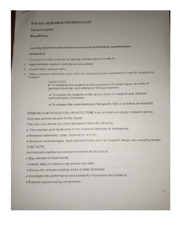 Esa 461 - Research Methodology | PDF