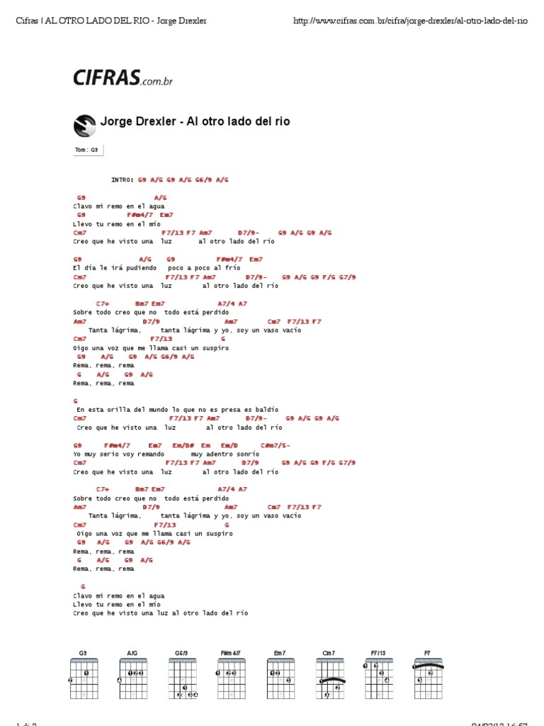 Cifras - Al Otro Lado Del Rio - Jorge Drexler | PDF