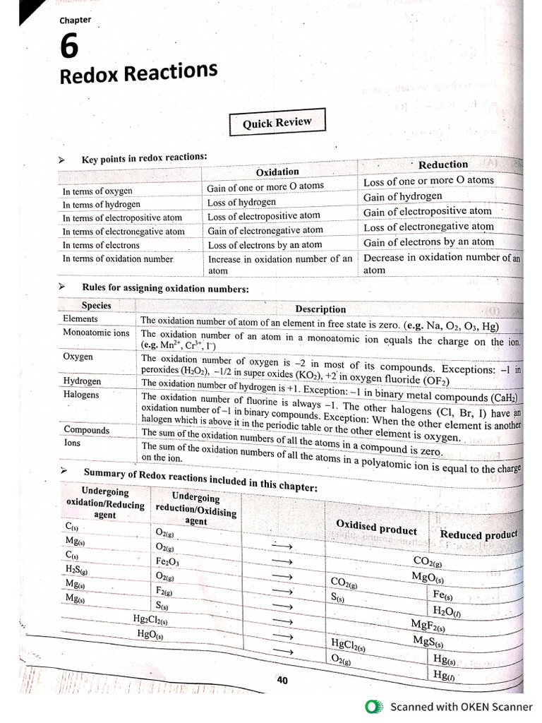 Chapter 8 - Redox Reactions | PDF
