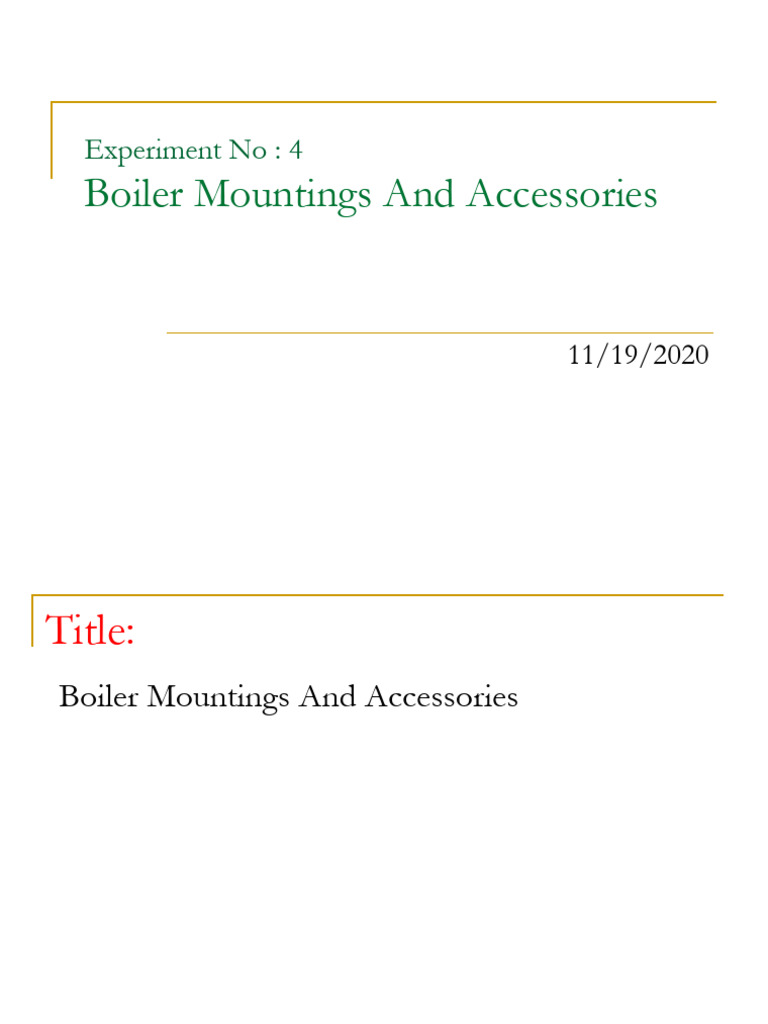 Boiler Mountings and Accessories Overview | PDF | Boiler | Steam