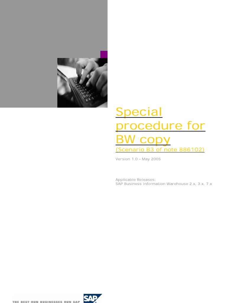 SAP BW System Copy Procedure Guide | PDF | Interface (Computing) | Tab ...
