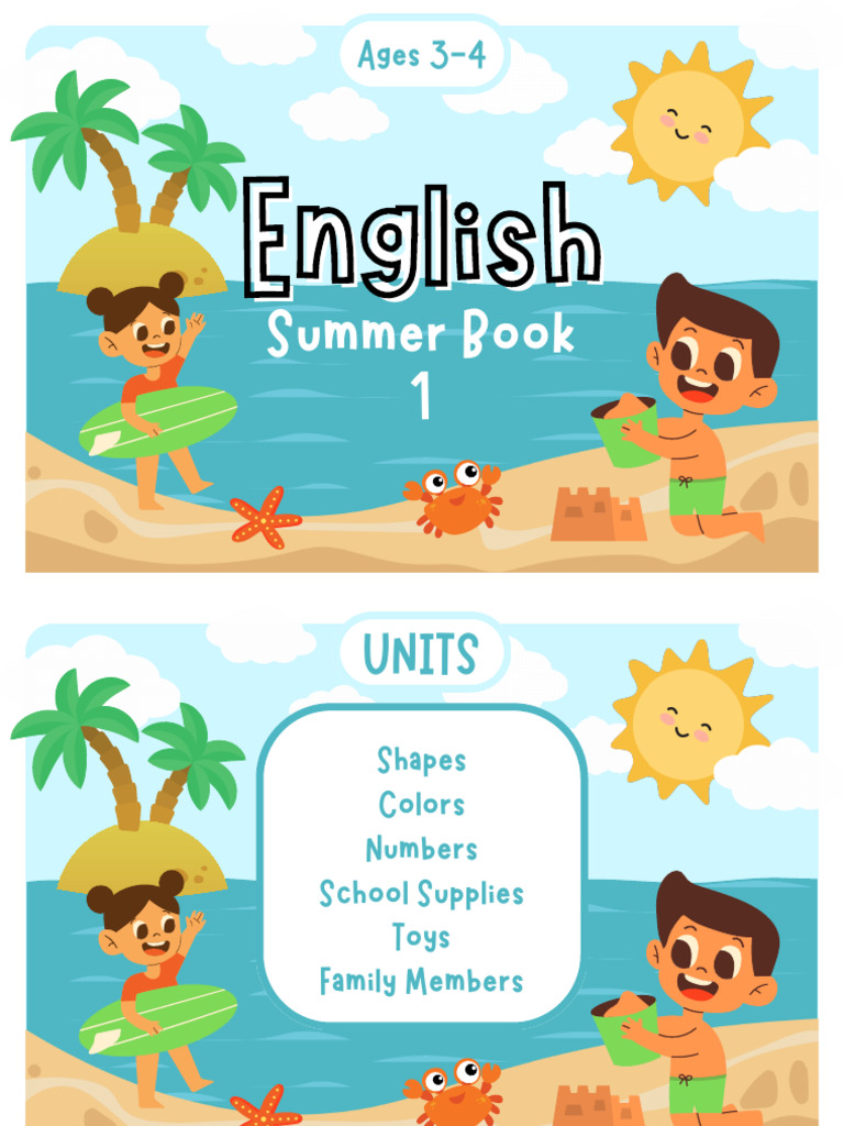 English Summer Book 1 For Pre-School in Colorful Style | PDF