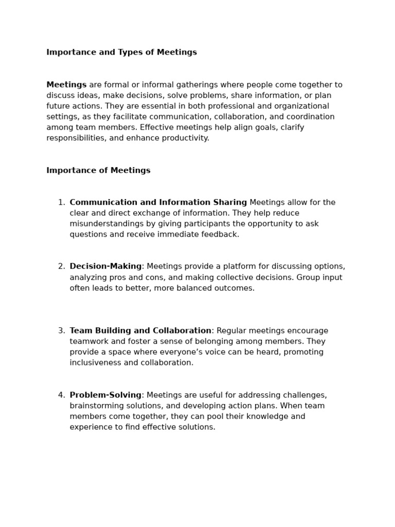 Meetings | PDF | Organizational Behavior | Business
