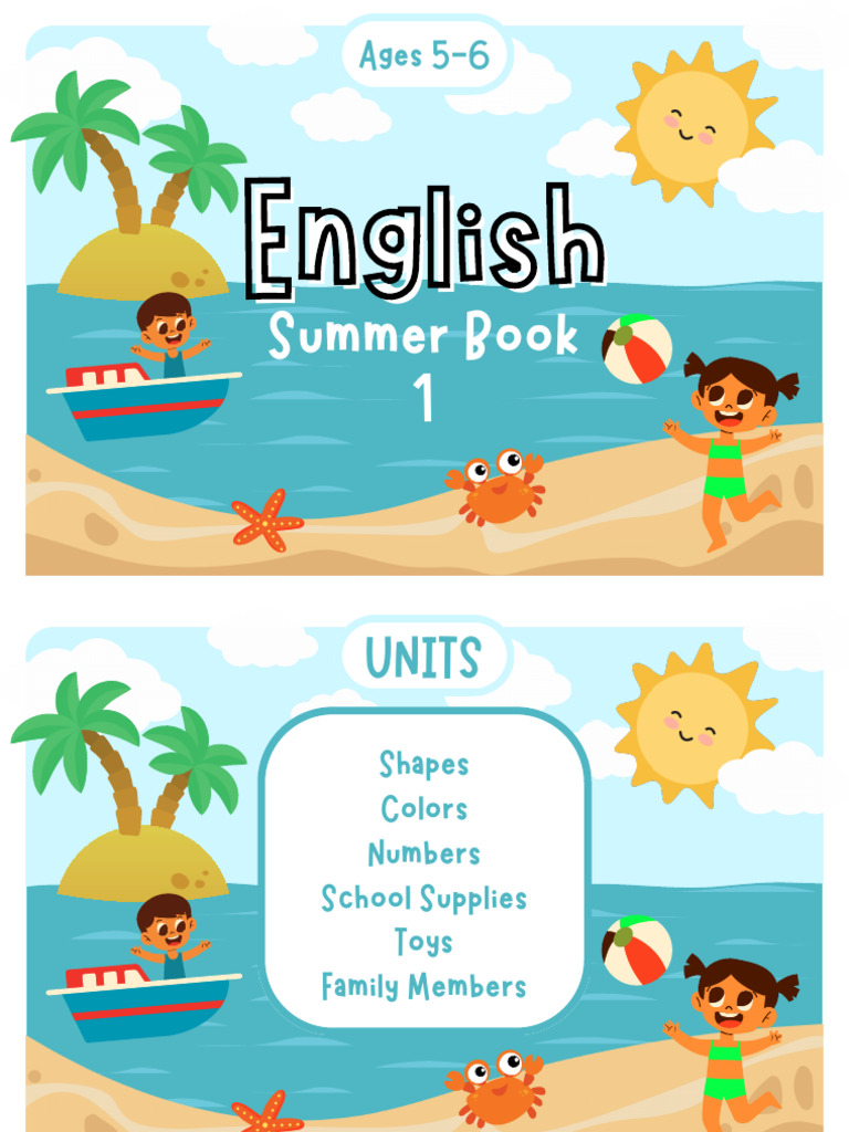English Summer Book 1 For Kindergarten in Colorful Style | PDF