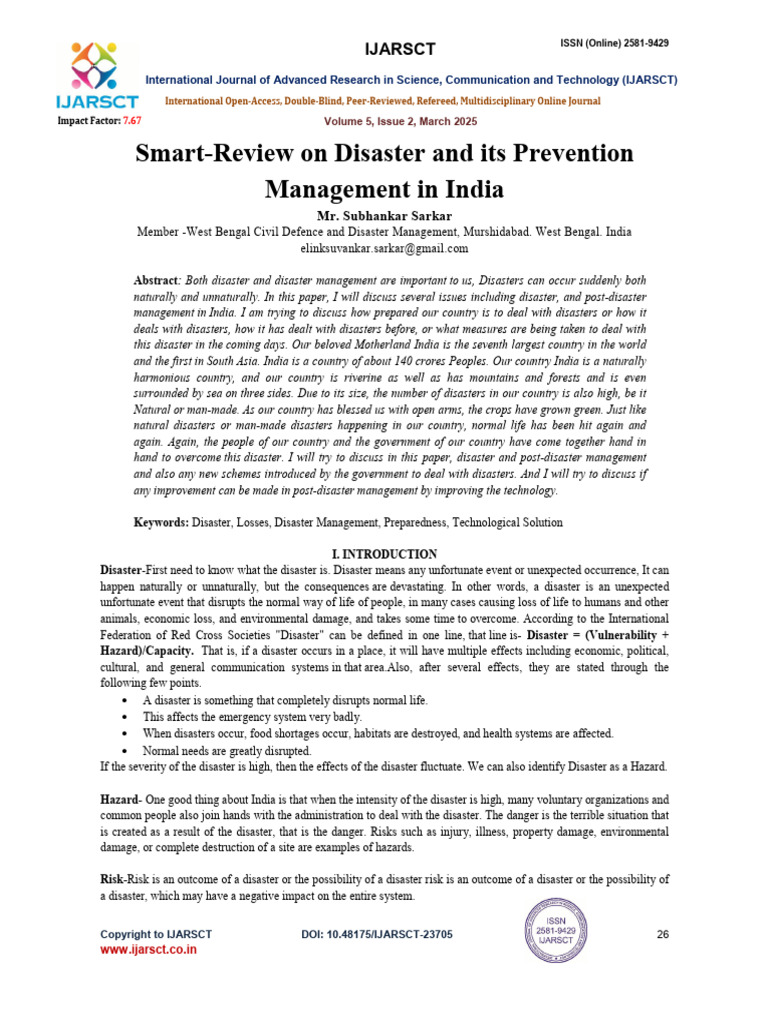 Disaster Management Strategies in India | PDF | Natural Disasters ...