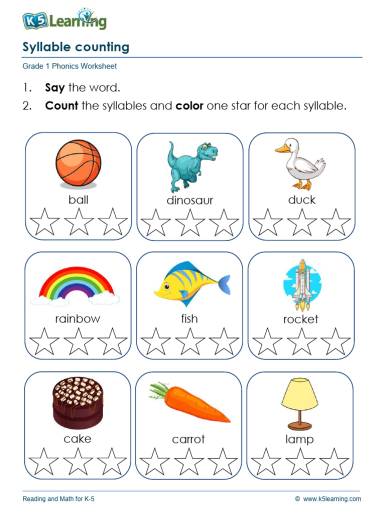 Grade 1 Syllables Y4a | PDF
