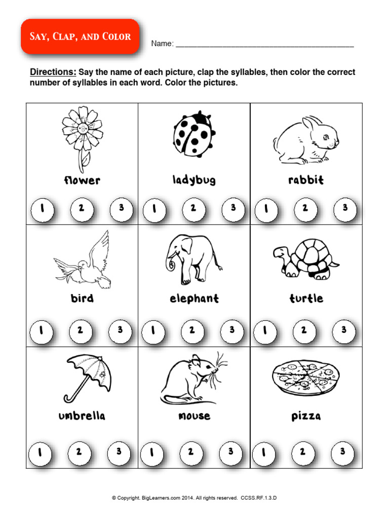 Say Clap and Color | PDF