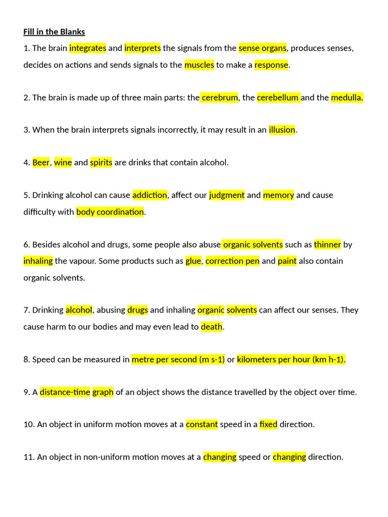 3RD Fill in The Blanks Is EXAM | PDF