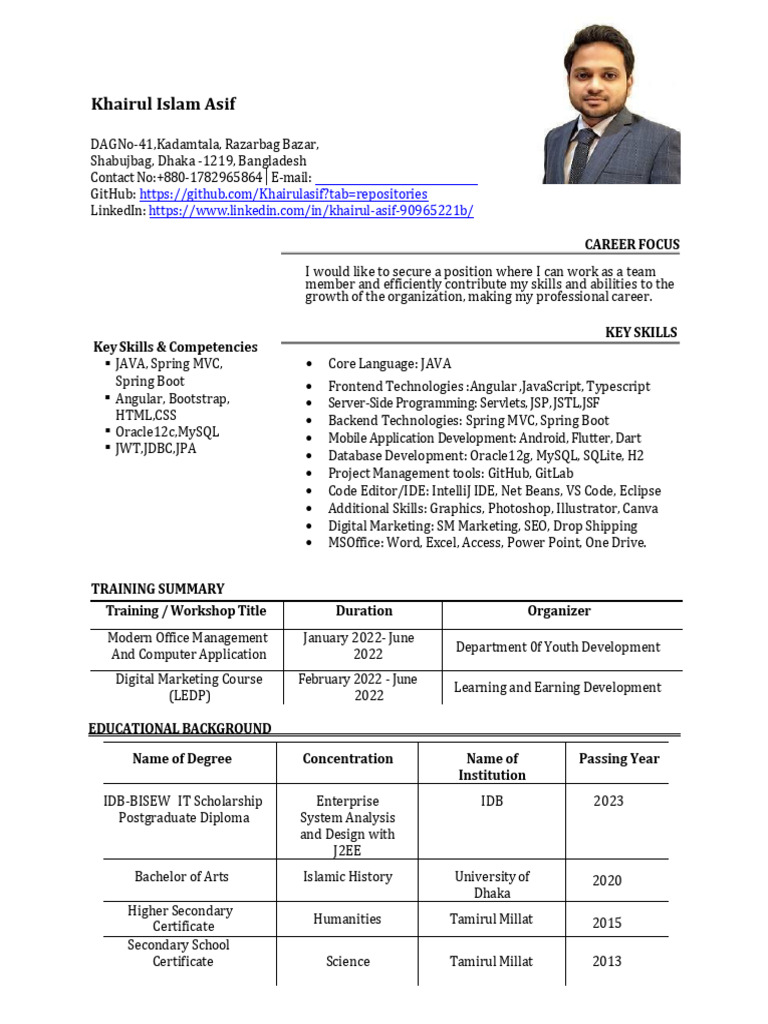 CV of Khairul Islam Asif | PDF | Point Of Sale | Mobile App