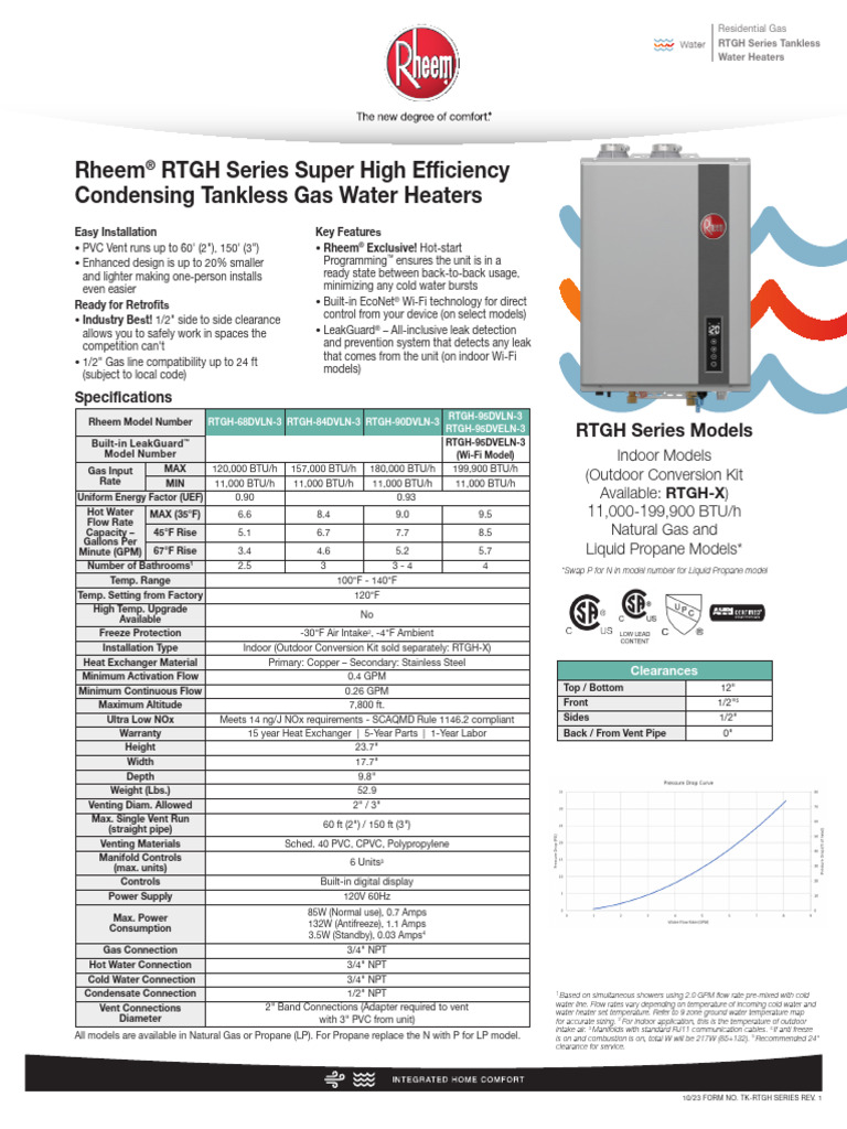 RTGH Series Rev1 Condensing Tankless SS 1024 | PDF | Water Heating ...
