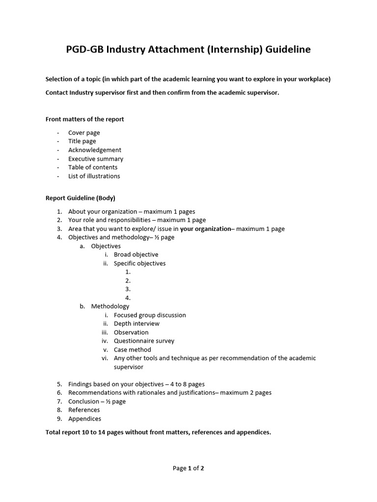 PGD-GB-Industry Attachment Guideline For Batch 4 | PDF | Methodology ...