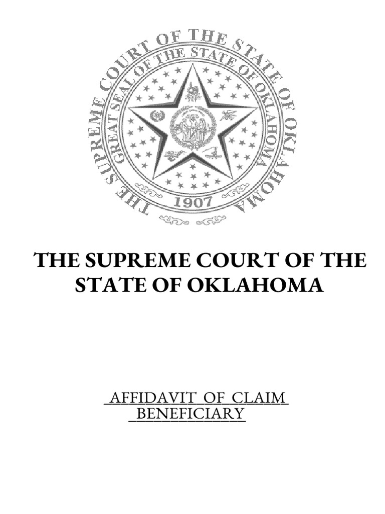 Oklahoma Affidavit of Claim Beneficiary | PDF