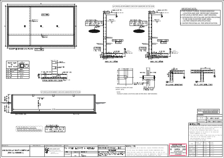 20250203-UG Tank Layout & Details | PDF | Masonry | Architectural Elements