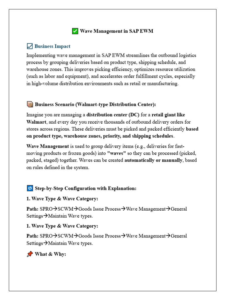 Wave Managment in Sap Ewm | PDF | Warehouse | Computing