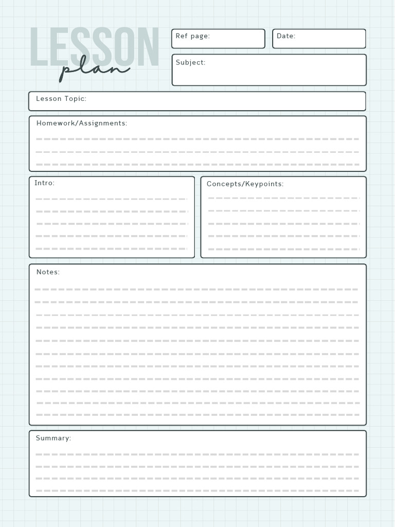 Daily Lesson Plan in Soft Blue Professional Style | PDF