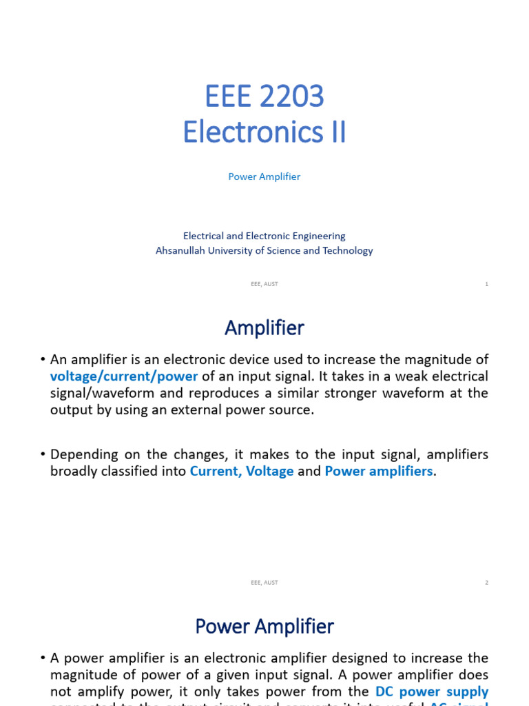 Power Amplifier | PDF | Amplifier | Electromagnetism