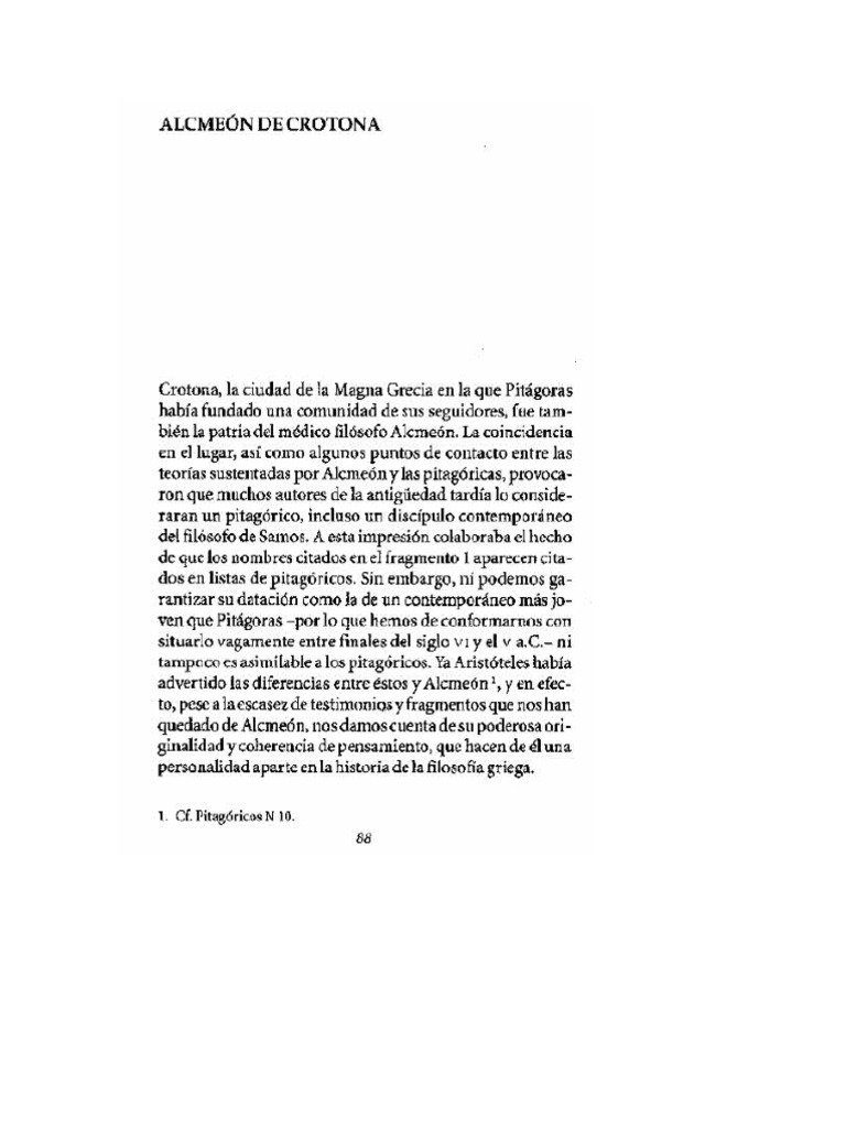 Alcmeón de Crotona | PDF
