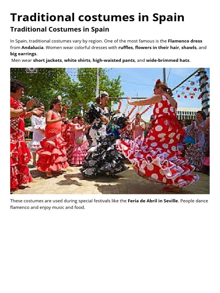 Traditional Costumes in SpainTraditional Costumes in Spain | PDF