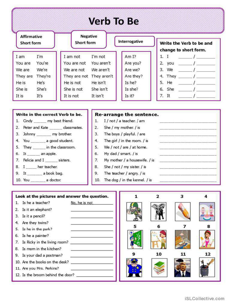 verb-to-be-worksheet-for-beginners | PDF