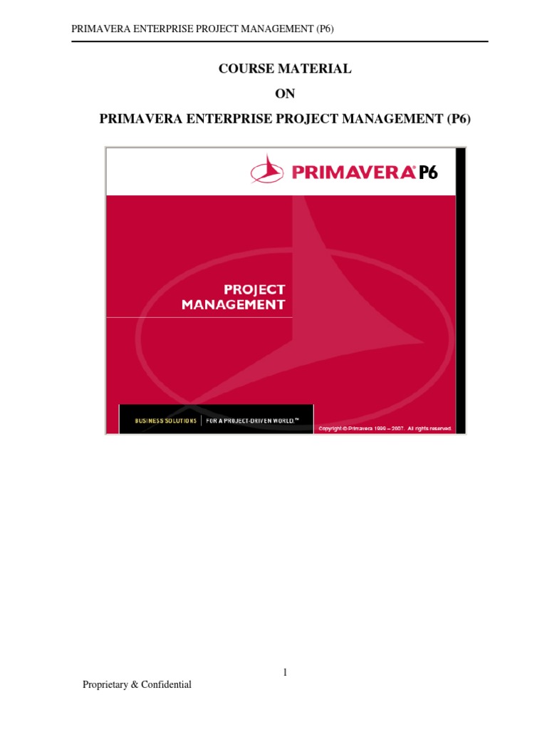 P6 Project Management Overview | PDF | Production And Manufacturing ...