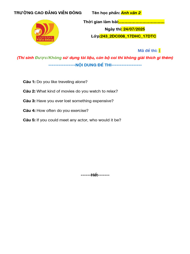 Đề Thi Av2-20250717161644 | PDF