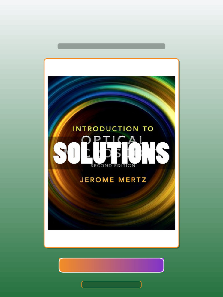 Solutions Introduction To Optical Microscopy 2 Ed Mertz | PDF ...