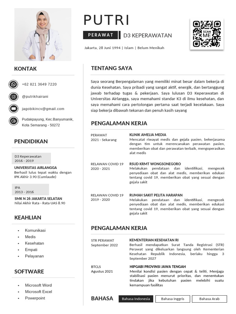 Template CV Ats Kode 002 File CV Resume Umv666 | PDF