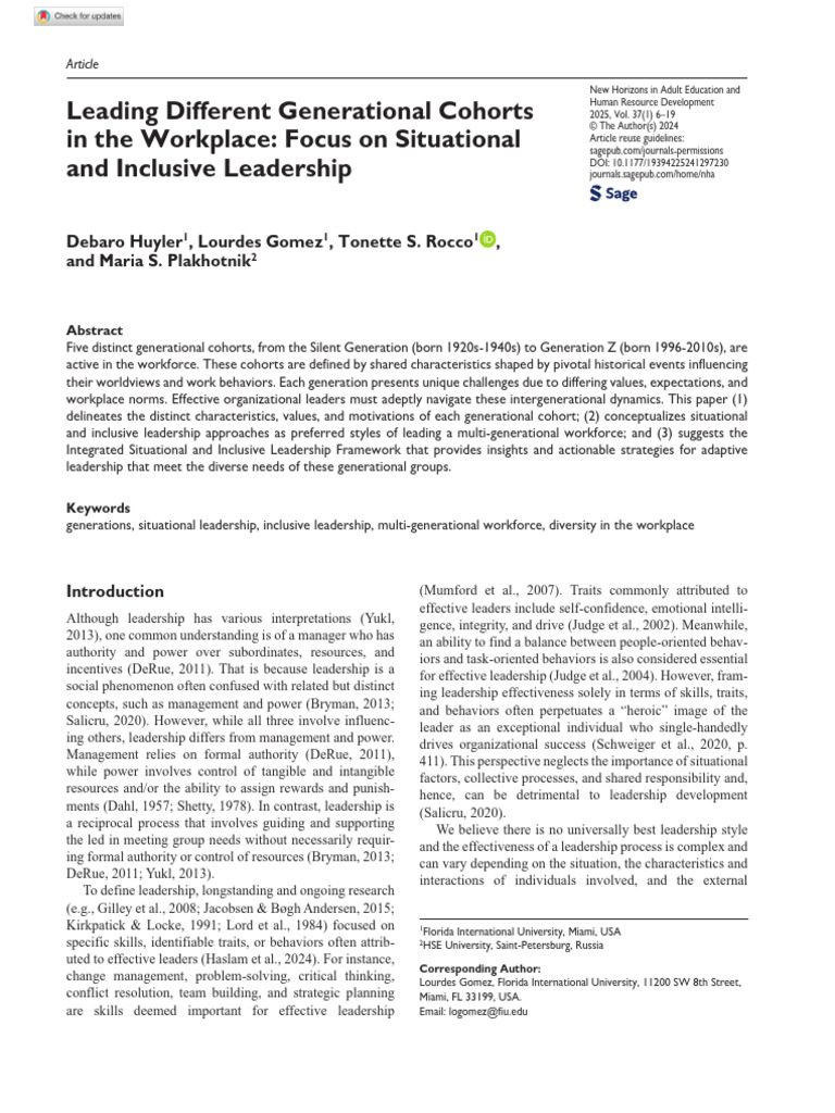 Leading Multi-Generational Workforces | PDF | Leadership | Millennials