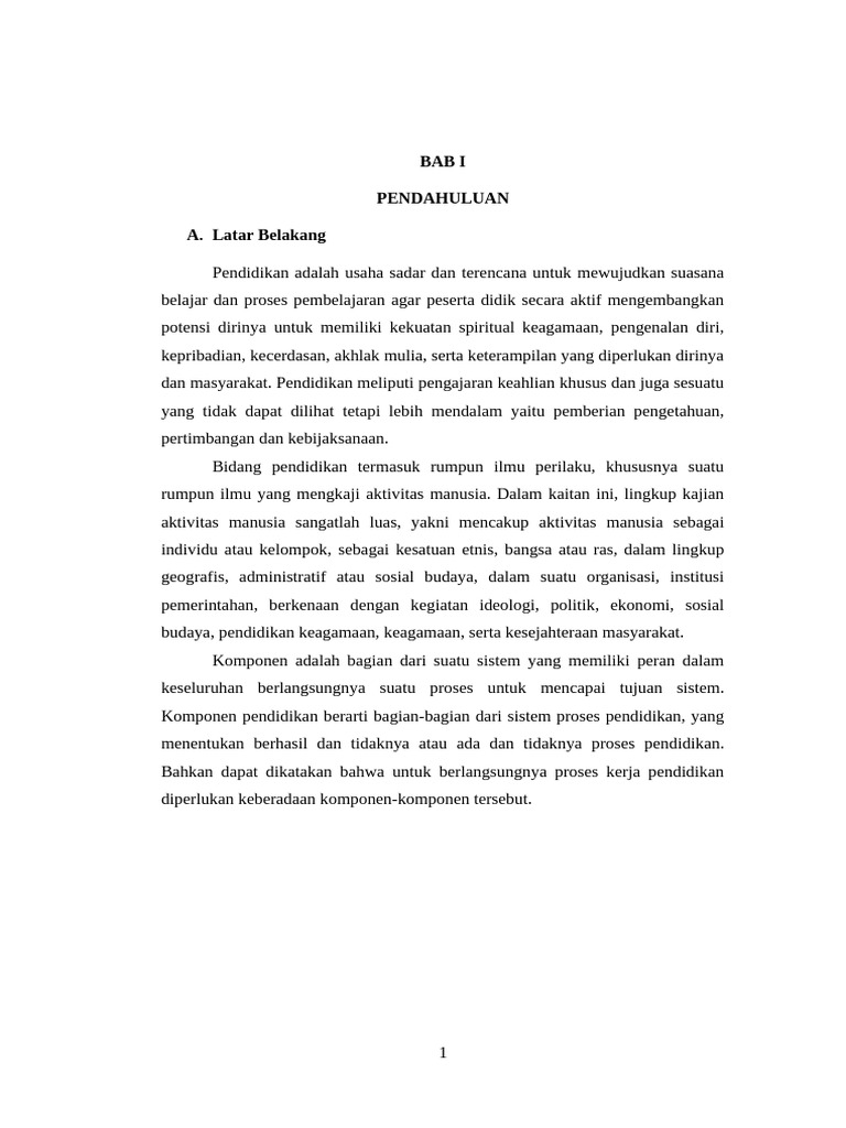 Komponen Pendidikan | PDF