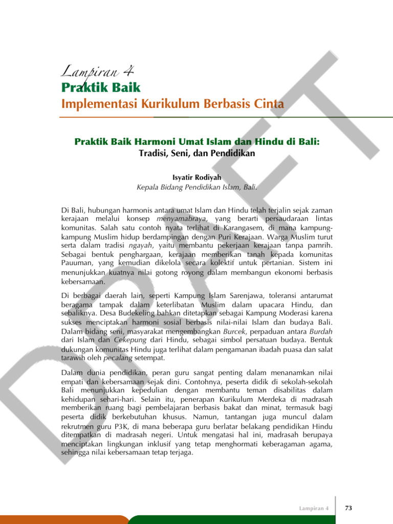 2 - Contoh Praktik Baik Kurikulum Cinta RA - MI - MTs - MA | PDF